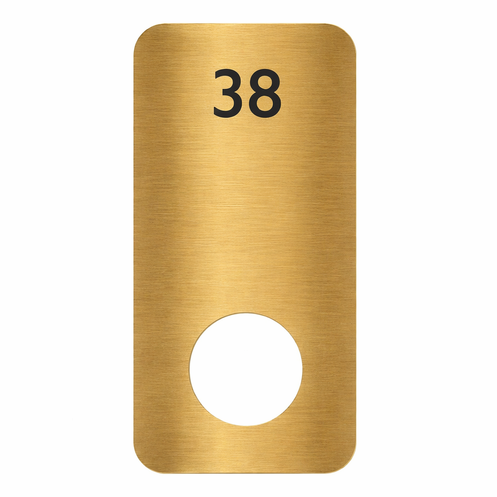 Brass Locker Number Plate (Circular Cut Out) | Lockertek