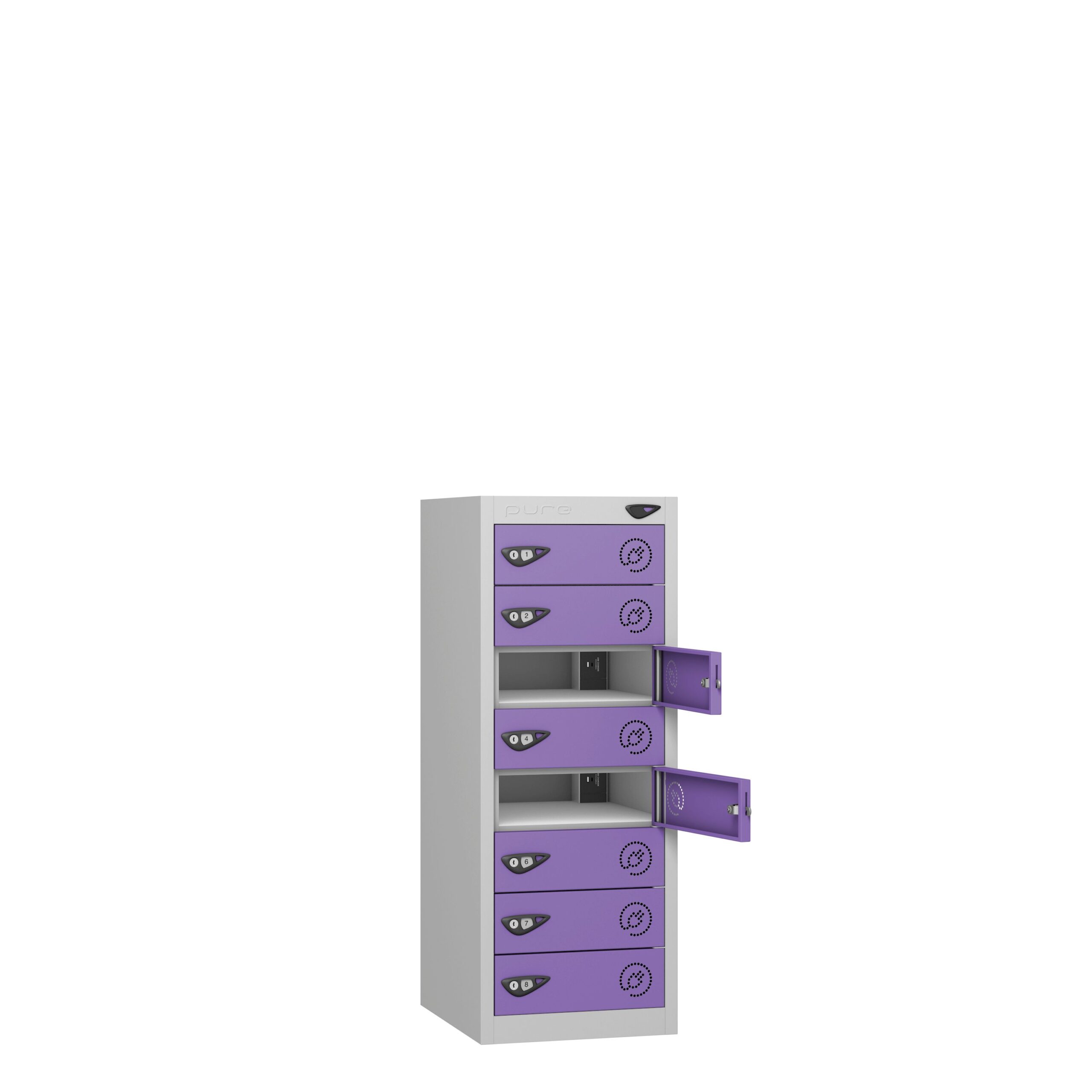 Pure POWER 8 Door Low Height Laptop Locker | Lockertek