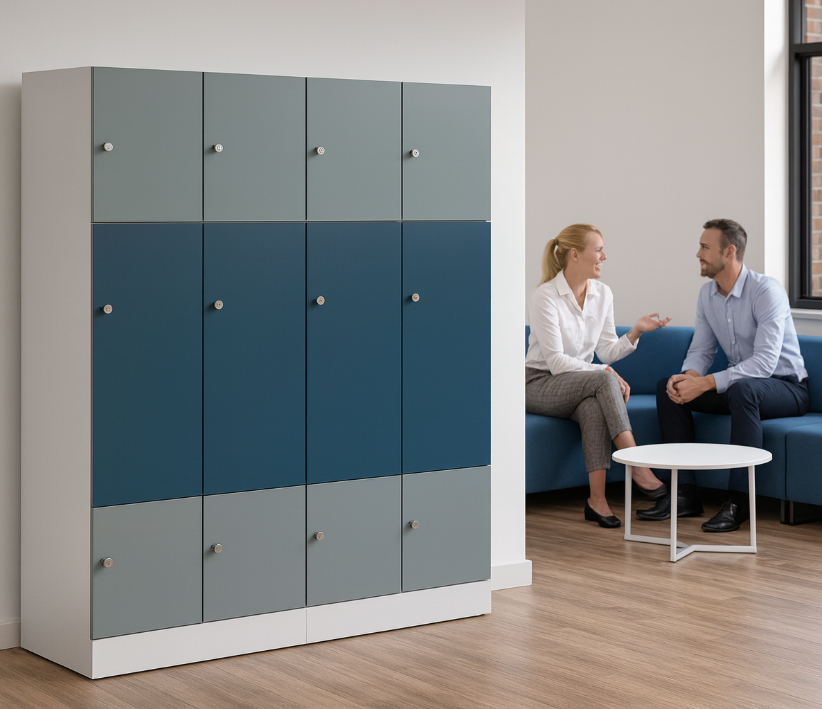 Ellingham 1700mm High 3 Door Locker (Larger Middle Door) - Lockertek